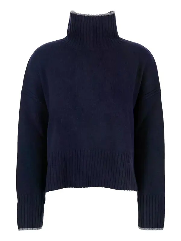 Pinko Merino-wool High-neck Sweater - Blue