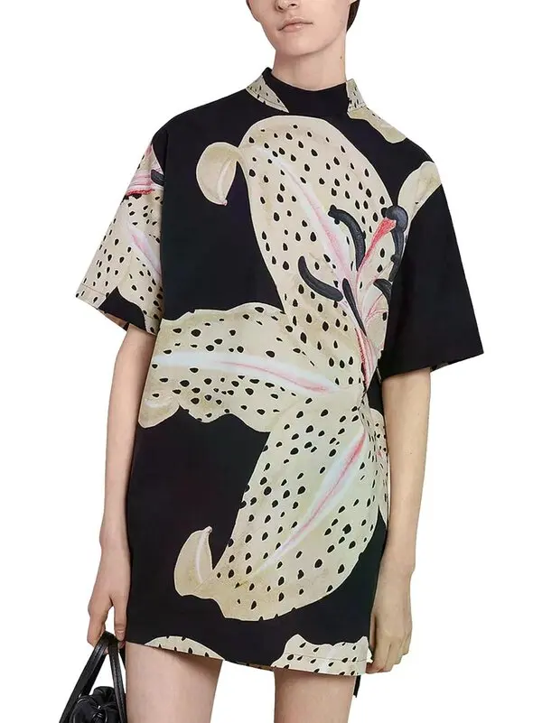 Giambattista Valli Lily-print Poplin Blouse - Black