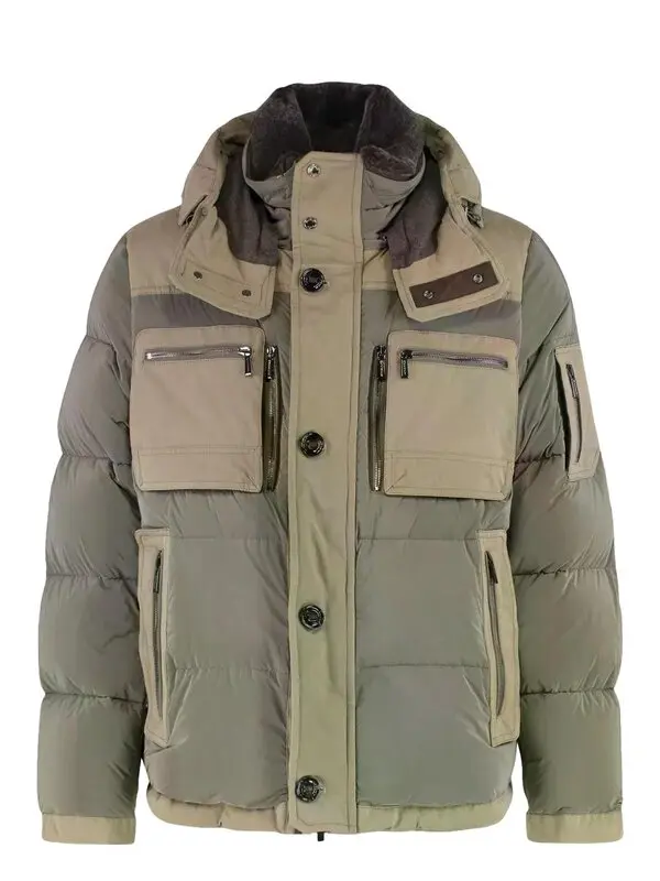 MOORER Hooded Padded Jacket - Green