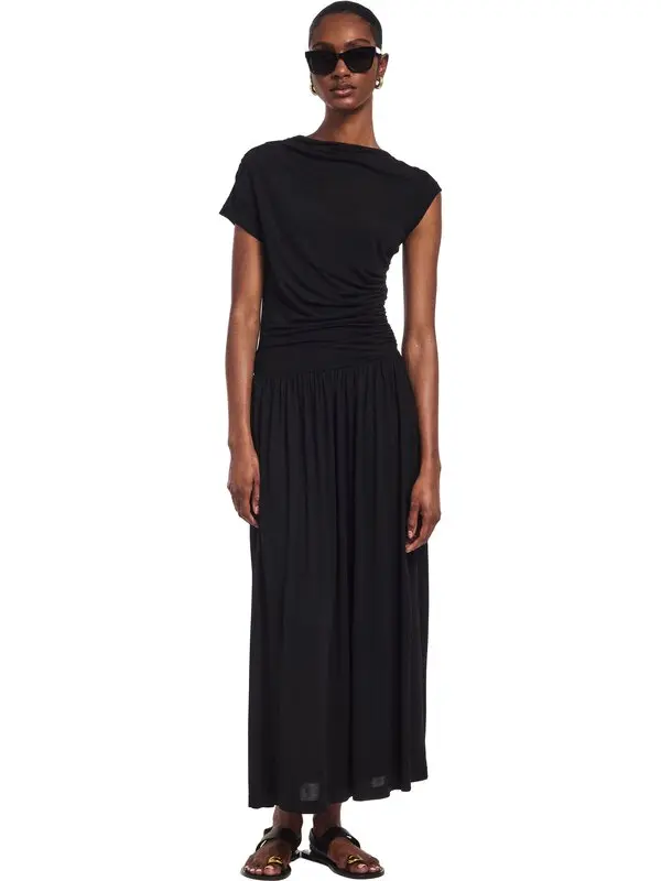 NINETY PERCENT Priam Draped Maxi Dress - Black