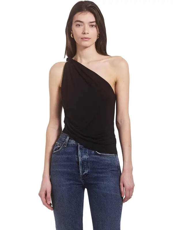 NINETY PERCENT Cava Asymmetric Top - Black