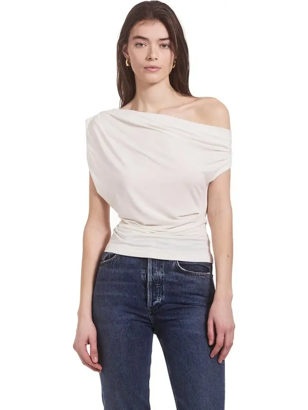 NINETY PERCENT Tanz Draped Top - Off White