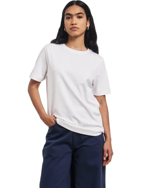 NINETY PERCENT Compact Cotton Oversized T-shirt - White