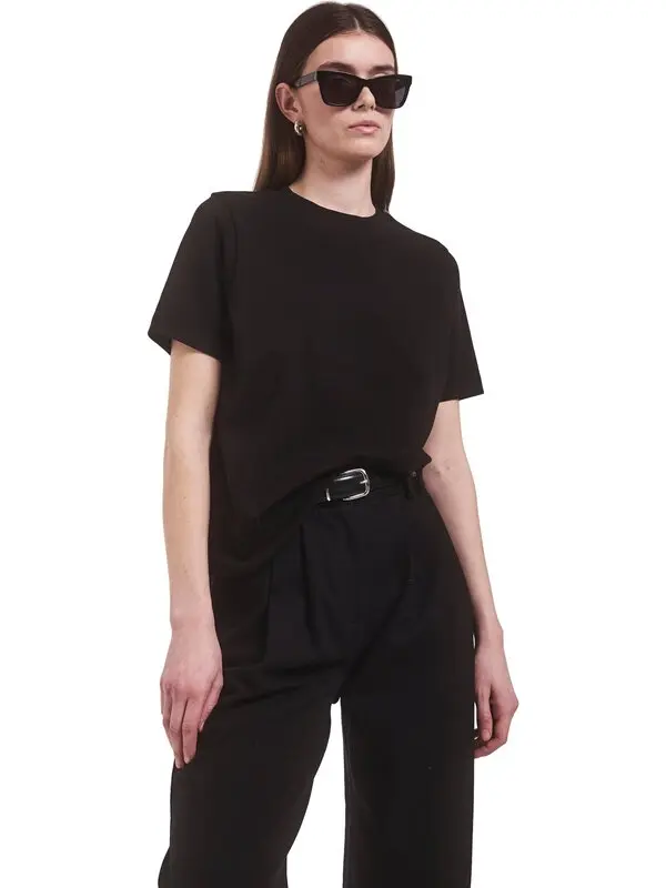 NINETY PERCENT Oversized T-shirt In Organic Cotton - Black
