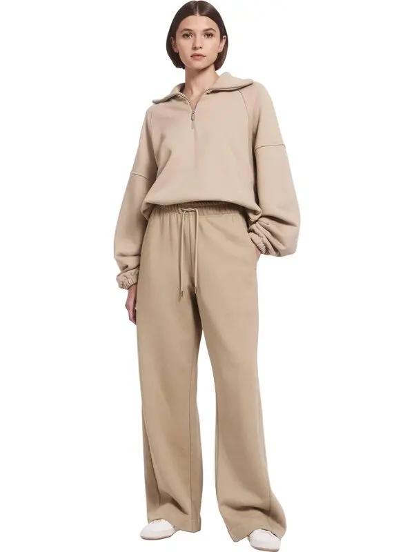 NINETY PERCENT Straight Leg Sweatpants - Taupe