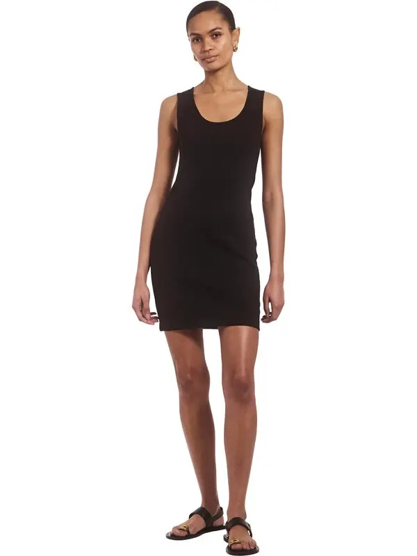 NINETY PERCENT Rib Tank Dress In Organic Cotton - Black