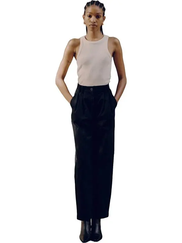 NINETY PERCENT Organic Cotton Denim Trousers - Black