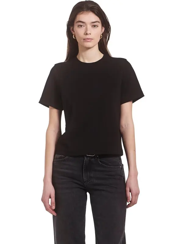 NINETY PERCENT Compact Cotton Boxy T-shirt - Black