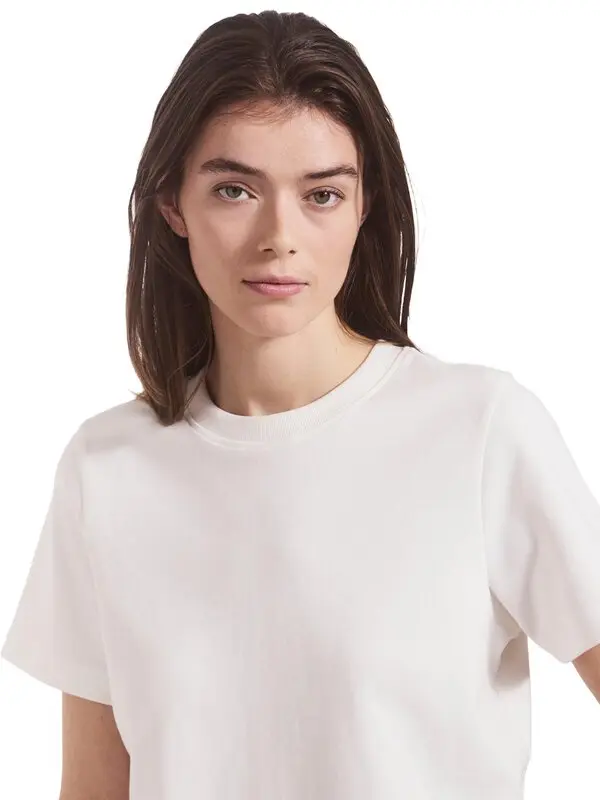 NINETY PERCENT Boxy Organic Cotton T-shirt - Off White