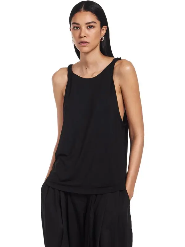 NINETY PERCENT Riley Twist Strap Tank Top - Black
