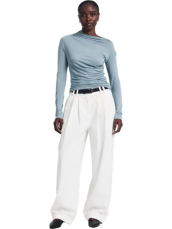 NINETY PERCENT Organic Cotton Denim Trousers - Off White