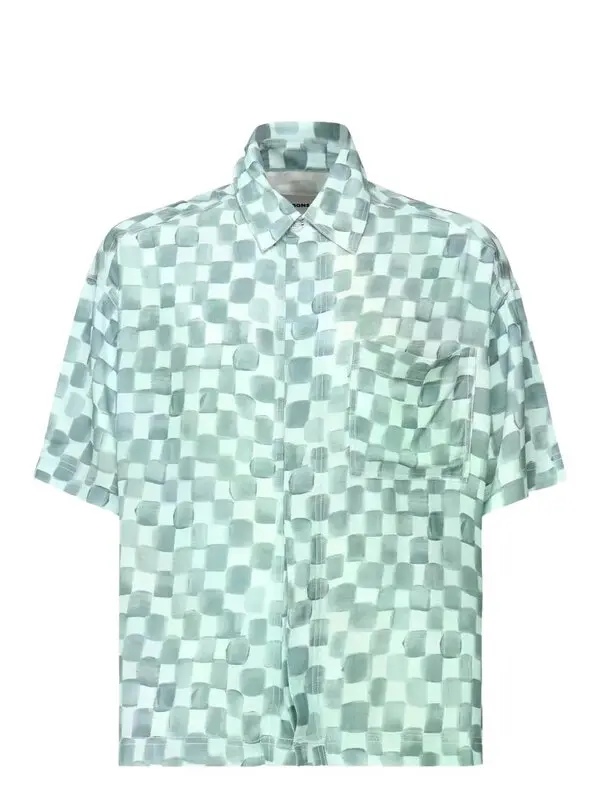BONSAI Checkered Short-sleeve Shirt - Blue