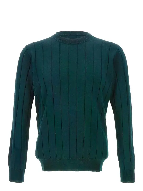 KANGRA Ribbed Crew-neck Sweater - Green