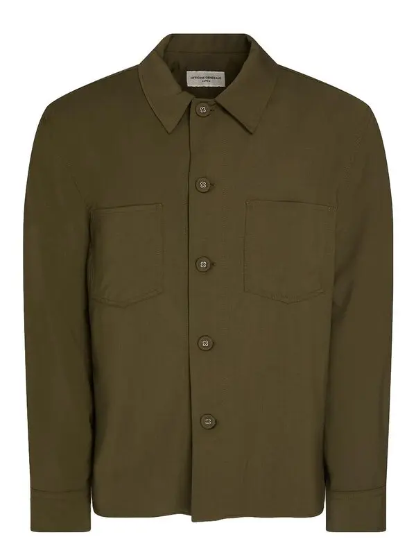 Officine Générale Hendrick Wool Overshirt - Army Green