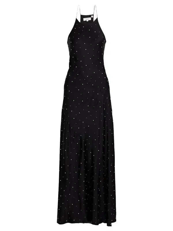 A.L.C. Sybil Studded Satin Maxi Dress - Black