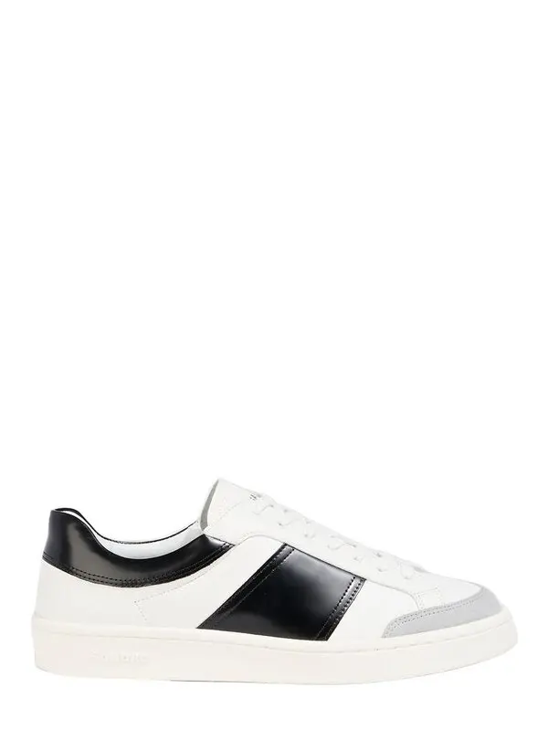 Sandro Leather And Suede Sneakers - White