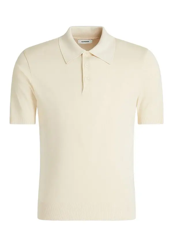 Sandro Cotton Polo Shirt - Cream