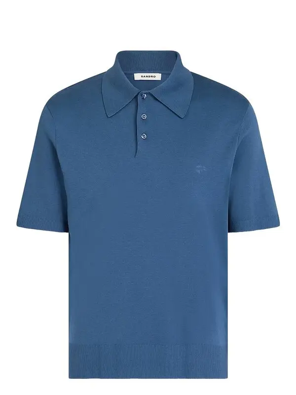 Sandro Cotton Polo Shirt - Slate Blue