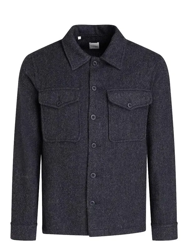 Sandro Brushed Wool-twill Jacket - Navy