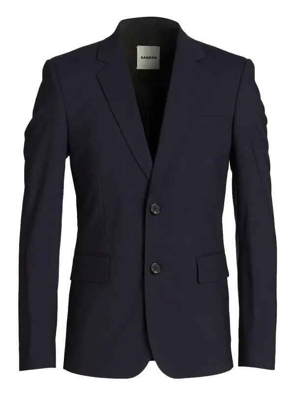 Sandro Woolblend Blazer - Navy
