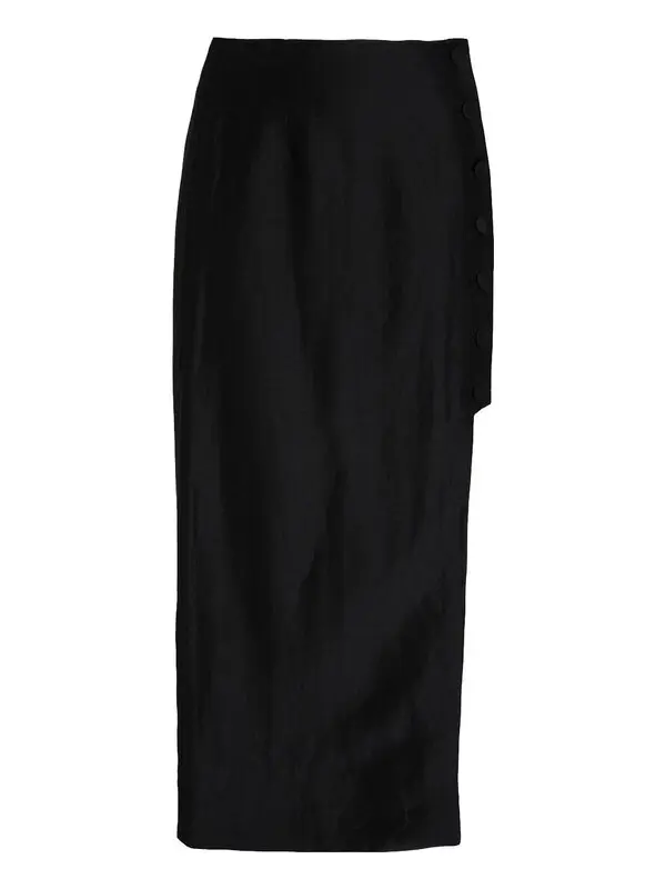 Sandro Shantung Midi Skirt - Black