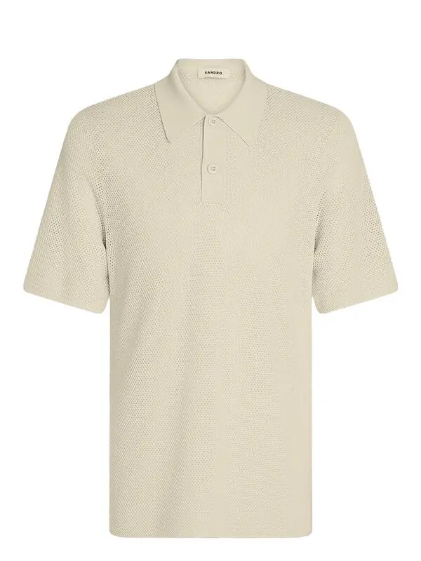 Sandro Openknit Polo Shirt - Cream