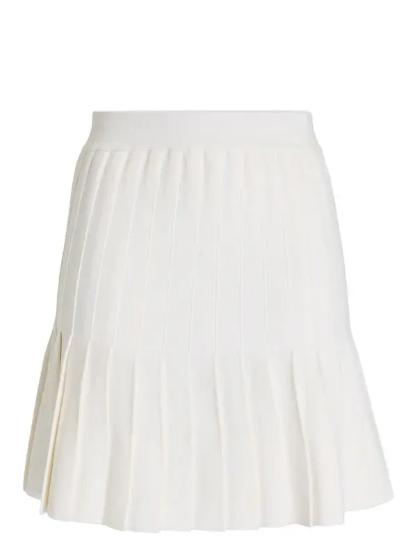 Sandro Stretch-knit Pleated Mini Skirt - Ivory
