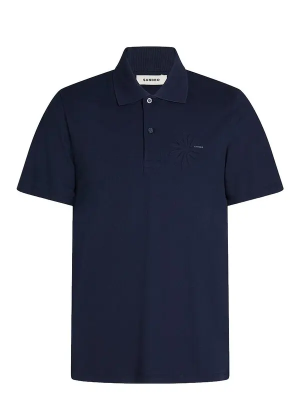 Sandro Cottonpiqué Polo Shirt - Midnight Blue