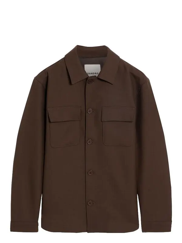 Sandro Twill Overshirt - Chocolate