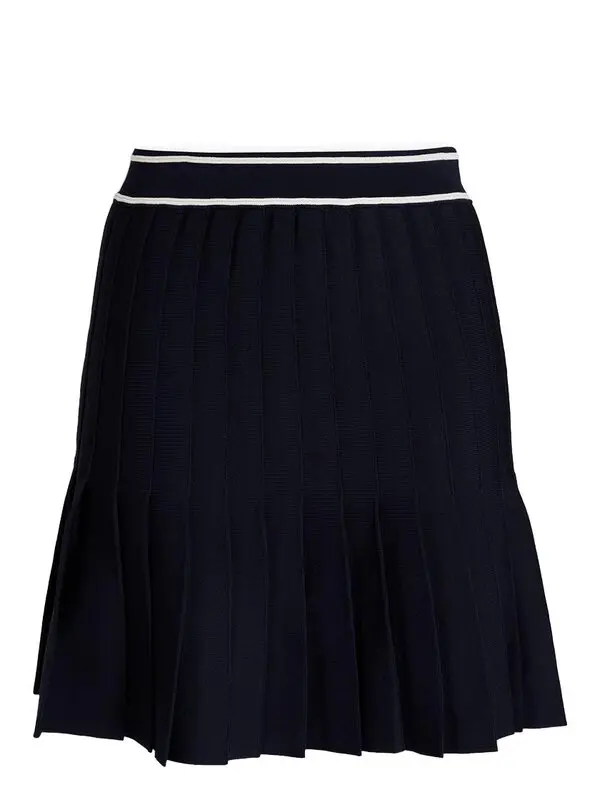 Sandro Pleated Stretch-knit Mini Skirt - Midnight Blue