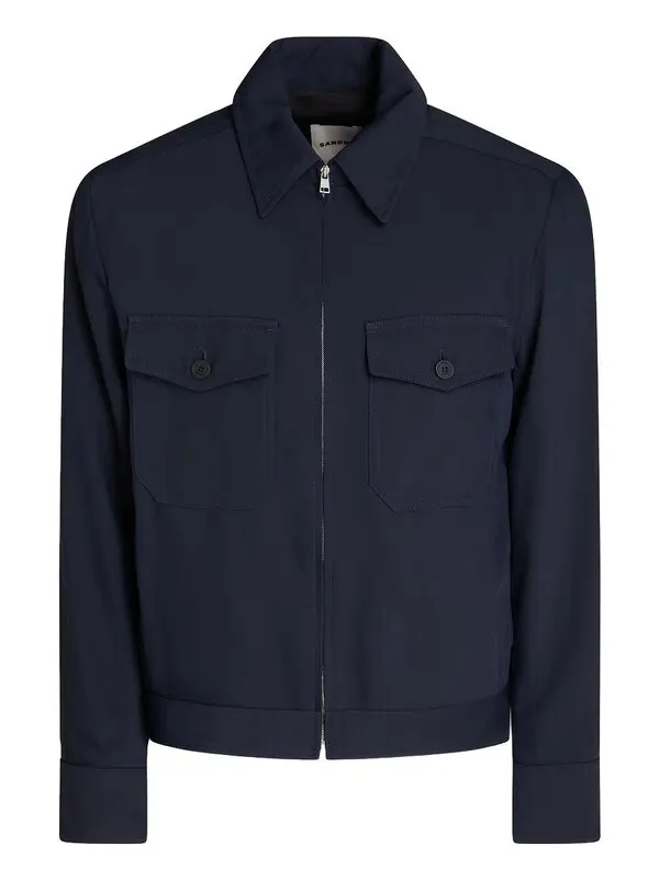 Sandro Twill Jacket - Midnight Blue