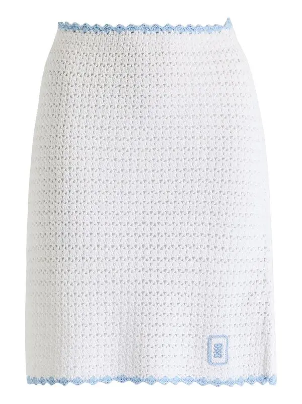 Sandro Crochet-knit Mini Skirt - White