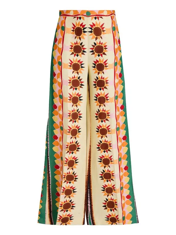 Sandro Printed Wide-leg Pants - Multicolor