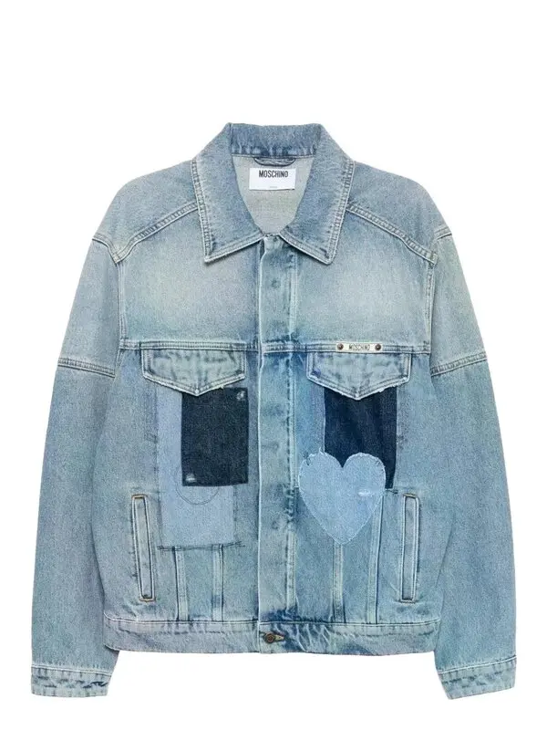Moschino Patchwork Denim Jacket - Blue