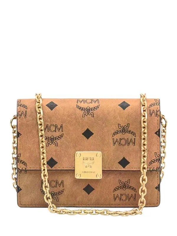 Mcm Visetos Logo-plaque Crossbody Bag - Brown