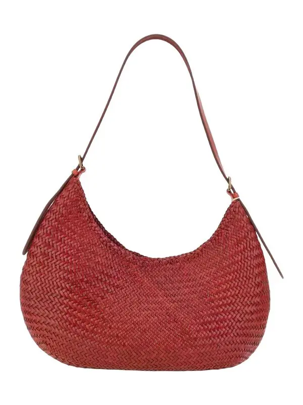 Dragon Diffusion Woven Leather Shoulder Bag - Red