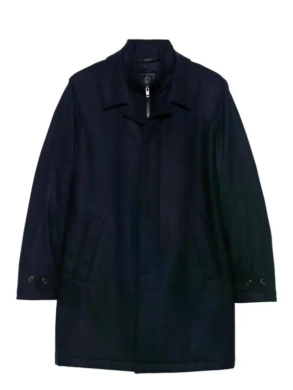 FAY Wool Zip Coat - Blue