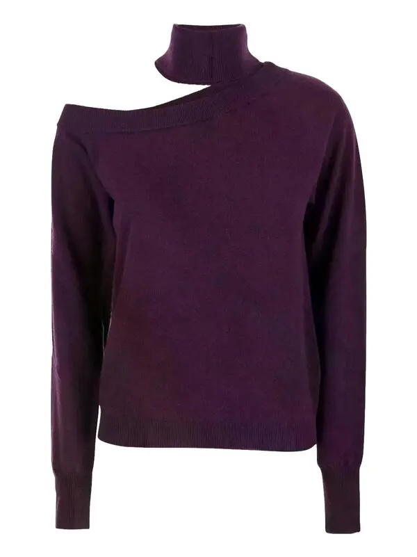 Federica Tosi Off-shoulder Turtleneck Sweater - Purple