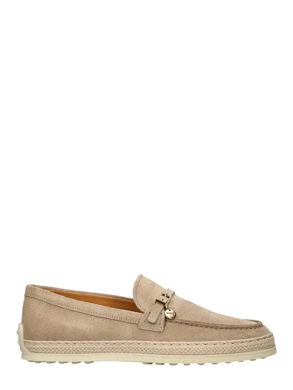 TOD'S Suede City Gommino Espadrille Shoes - Beige