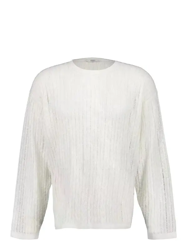 Commas Pointelle Knit Sweater - White