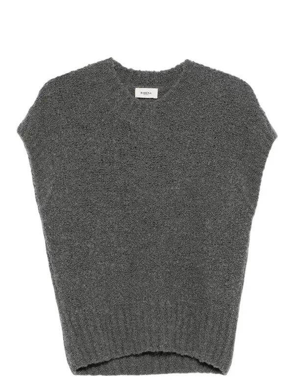 Barena Venezia V-neck Wool Vest - Grey