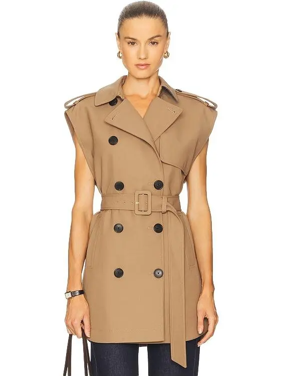 Veronica Beard Willmott Trench Vest - Hazelnut