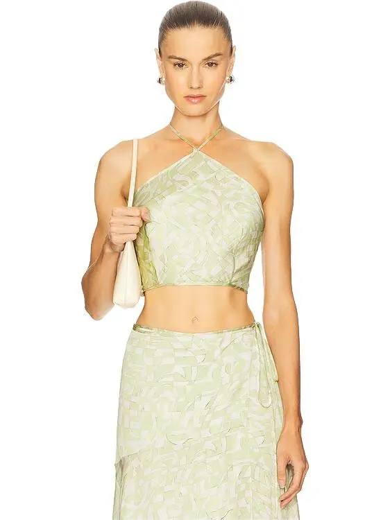 Alexis Nali Halter Top - Pistachio Mirage