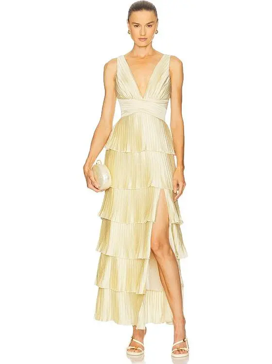 LOVERS AND FRIENDS Matilda Maxi Dress - Light Yellow