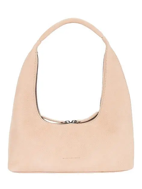 MARGESHERWOOD Hobo Shoulder Bag - Peach Beige Nubuck