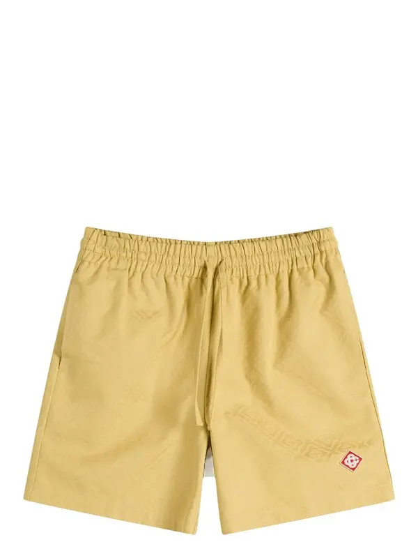 Casablanca Cotton Jacquard Monogram Shorts - Yellow