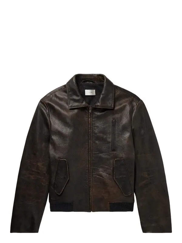 THE ROW Akia Leather Jacket - Brown