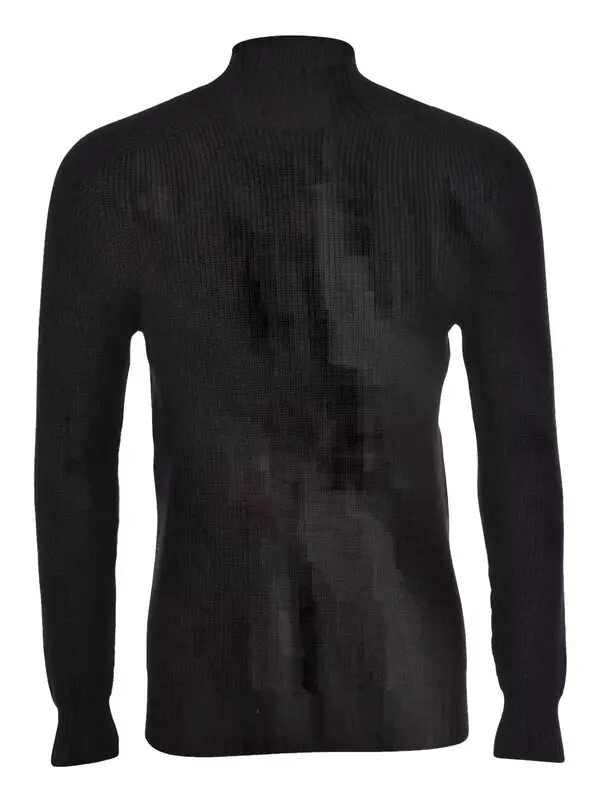 GRAN SASSO Ribbed High-neck Sweater - Black
