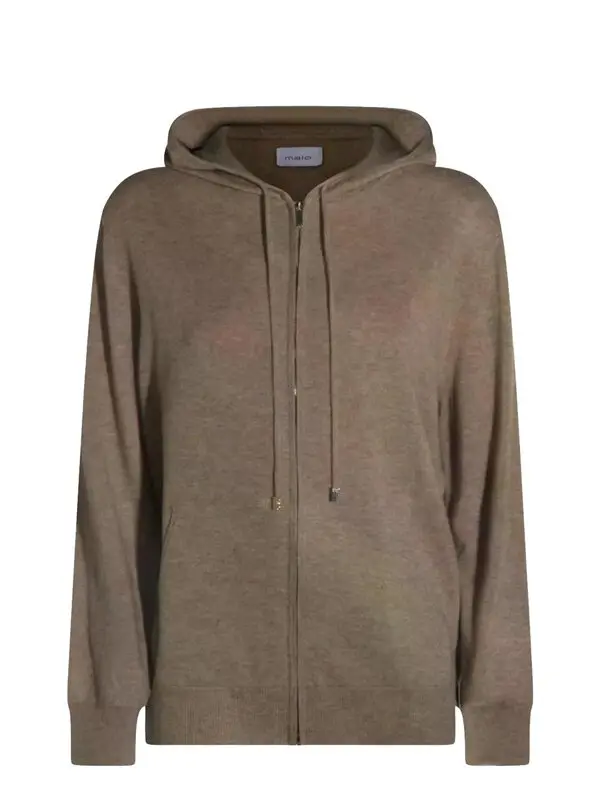 Malo Zip-up Cotton Hoodie - Brown