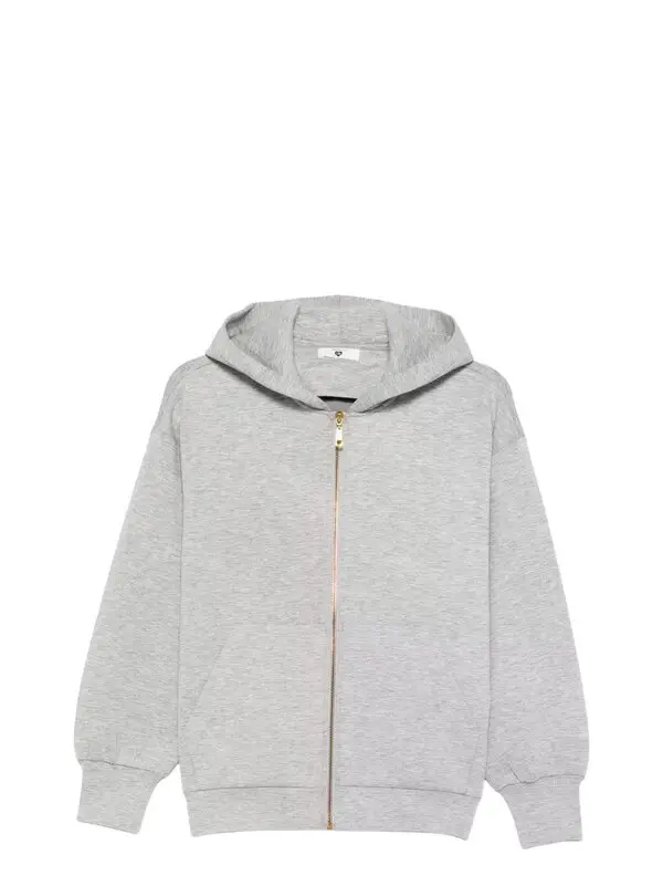 TWINSET Hooded Zip-up Top - Grey